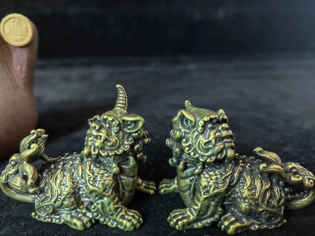 A Pair of Feng Shui Imperial Guardian Chi Lin/kei Loon/qi Lin for Anti ...