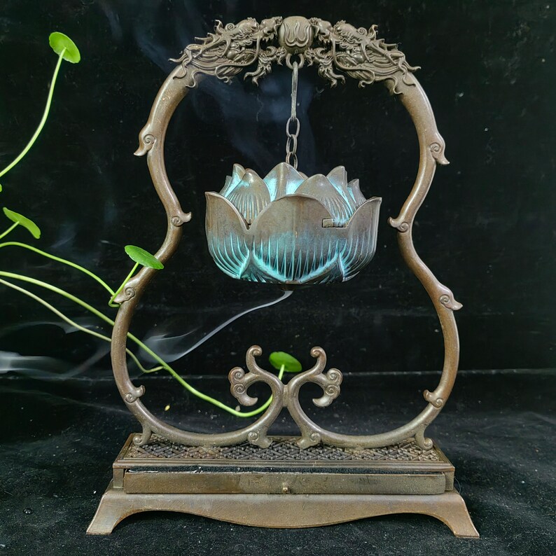 Tibet Fengshui Culture Lotu Hanging Incense Burner Censer Incense ...
