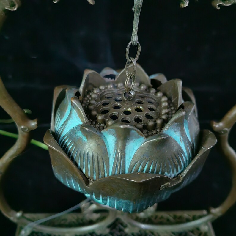 Tibet Fengshui Culture Lotu Hanging Incense Burner Censer Incense ...