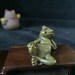 Red Copper Frog Figure, Toad Relaxed Lying Down Sunbathing Rustic Metal ...