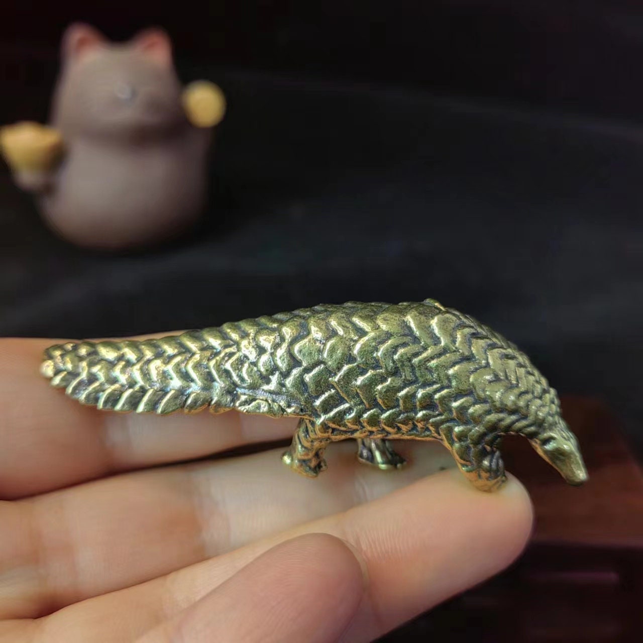 Get 2 Copper Statue Cute Statue Pangolin Lucky Brass Home Desk - Etsy