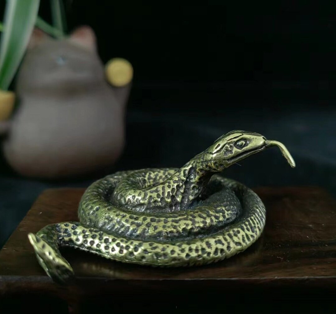 Copper Cobra Pure Copper Snake Zodiac Snake Feng Shui Bronze Ornaments ...