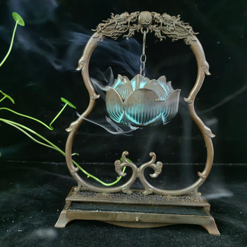 Tibet Fengshui Culture Lotu Hanging Incense Burner Censer Incense ...