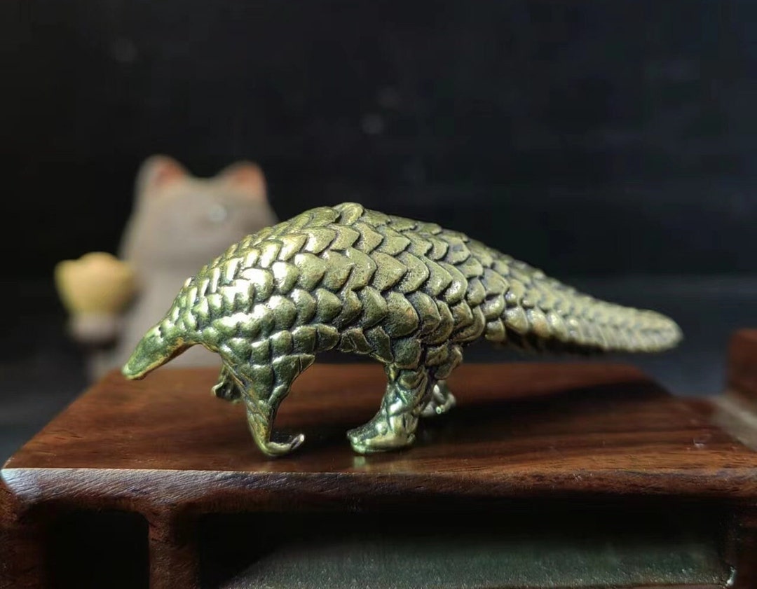 Get 2 Copper Statue Cute Statue Pangolin Lucky Brass Home Desk - Etsy