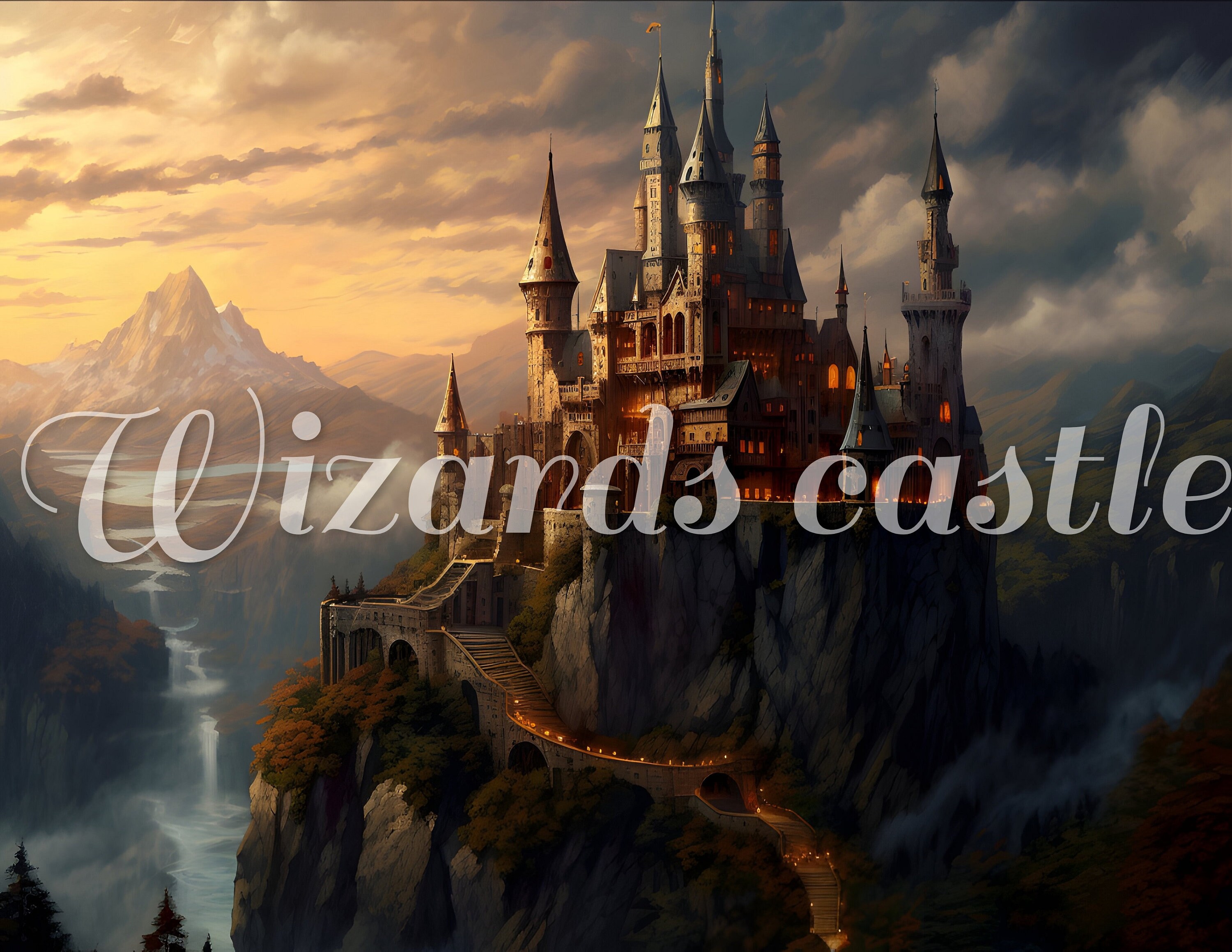 Wizards Castle, Castle Courtyard, Fantasy Castle Paper, Magic School ...