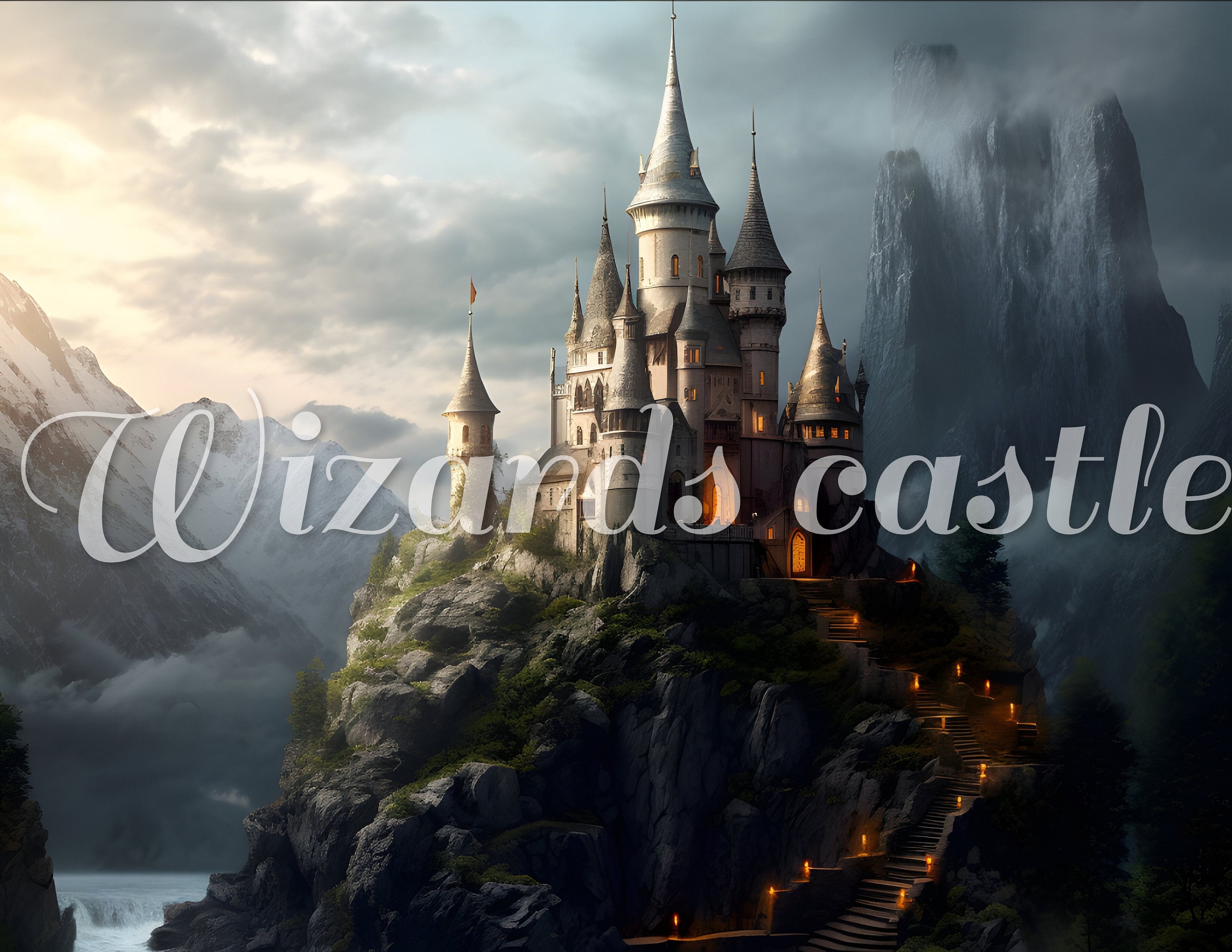 Wizards Castle, Castle Courtyard, Fantasy Castle Paper, Magic School ...