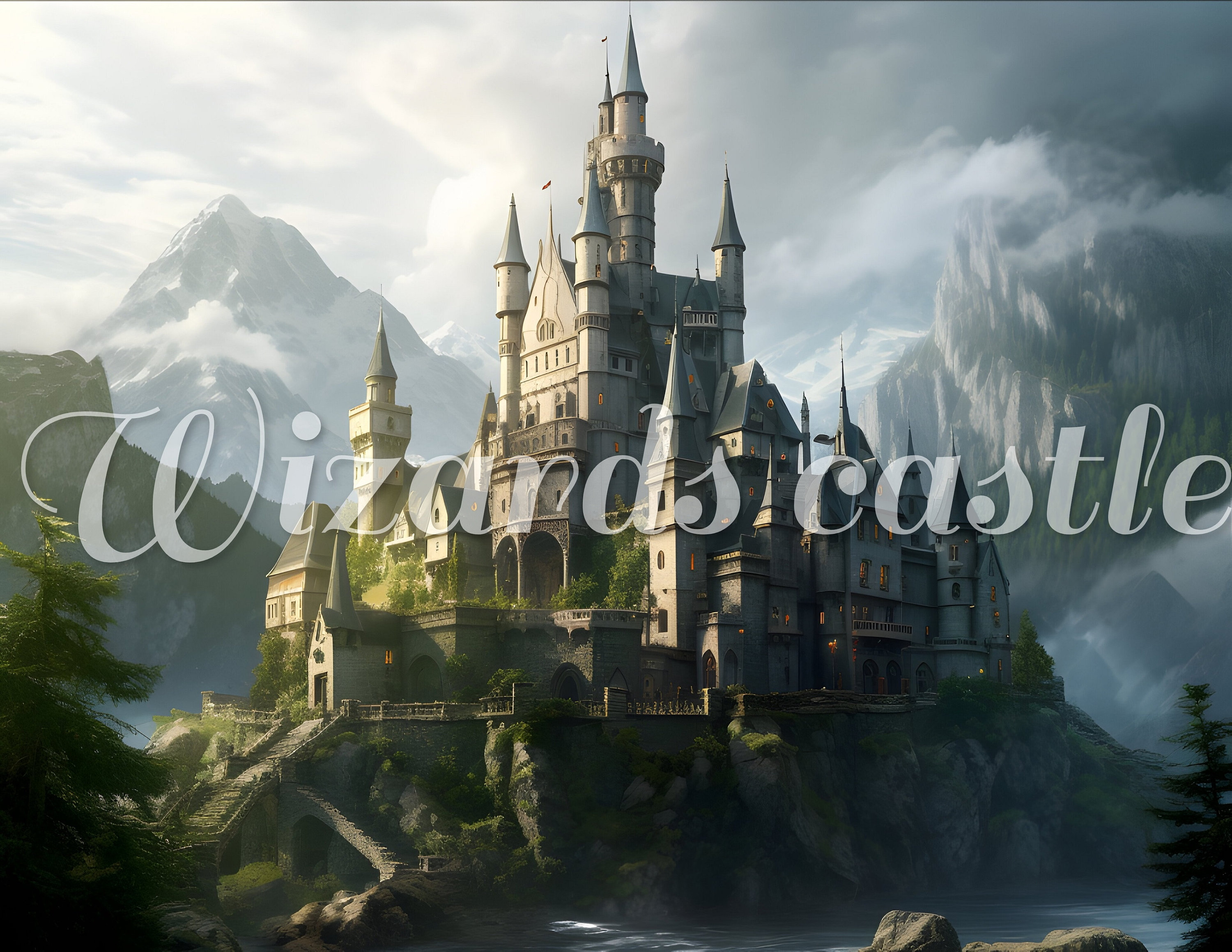 Wizards Castle, Castle Courtyard, Fantasy Castle Paper, Magic School ...