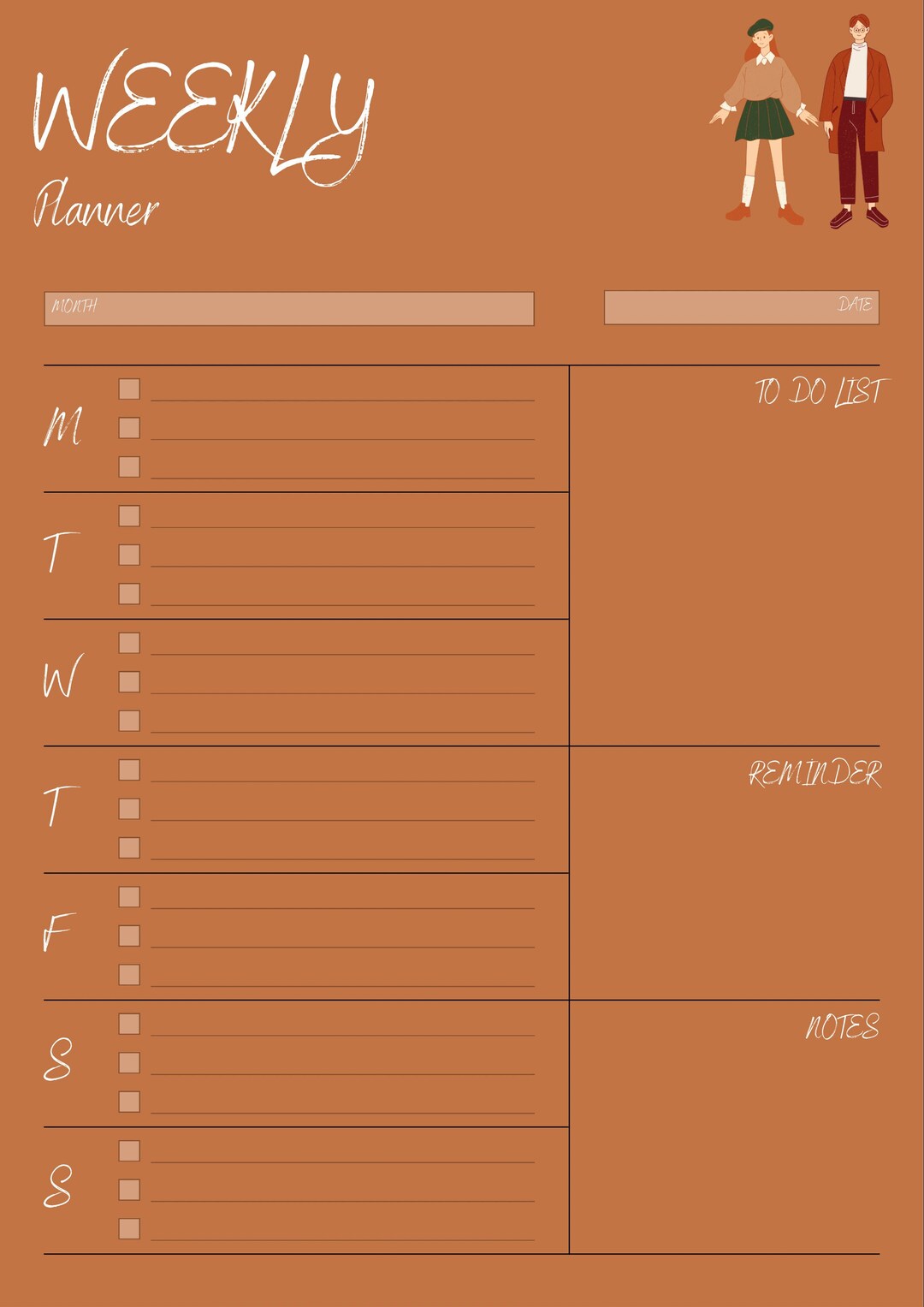 Digital Weekly Planner /editable Planner /printable Planner ...