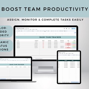 Task Tracker Google Sheets | Project Management Template | to Do List Spreadsheet | Editable ...