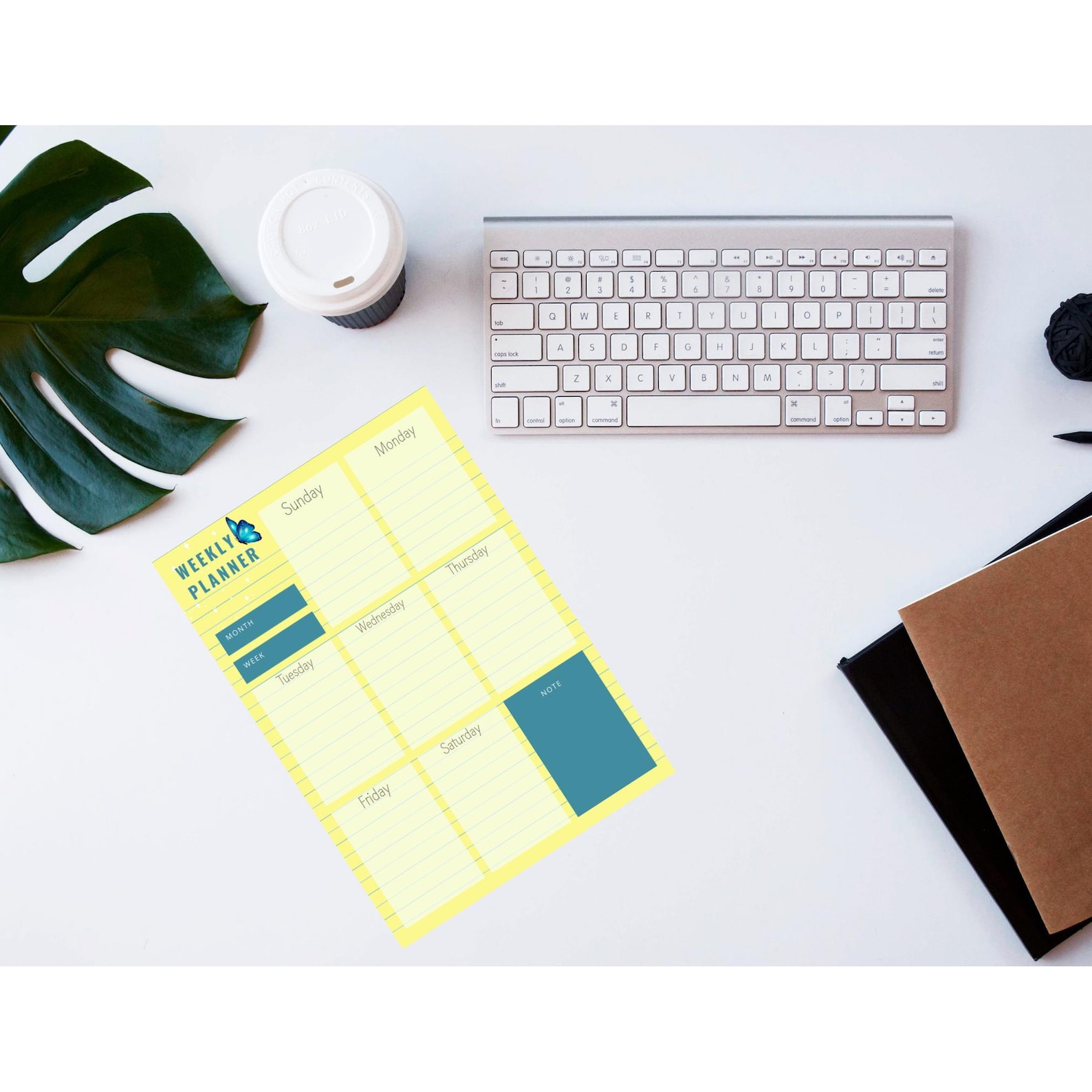 Printable Weekly Planner: Yellow & Blue, Editable Template (PDF) - Etsy
