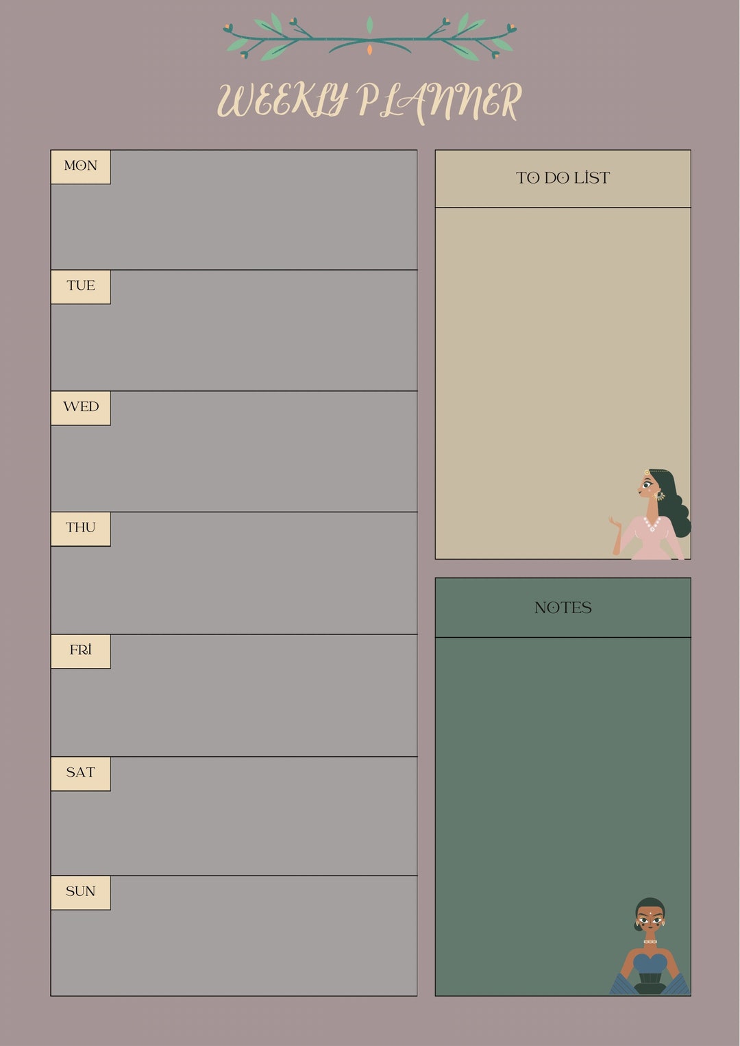 Digital Weekly Planner /planner /pdf /downloadable/printable/editable ...