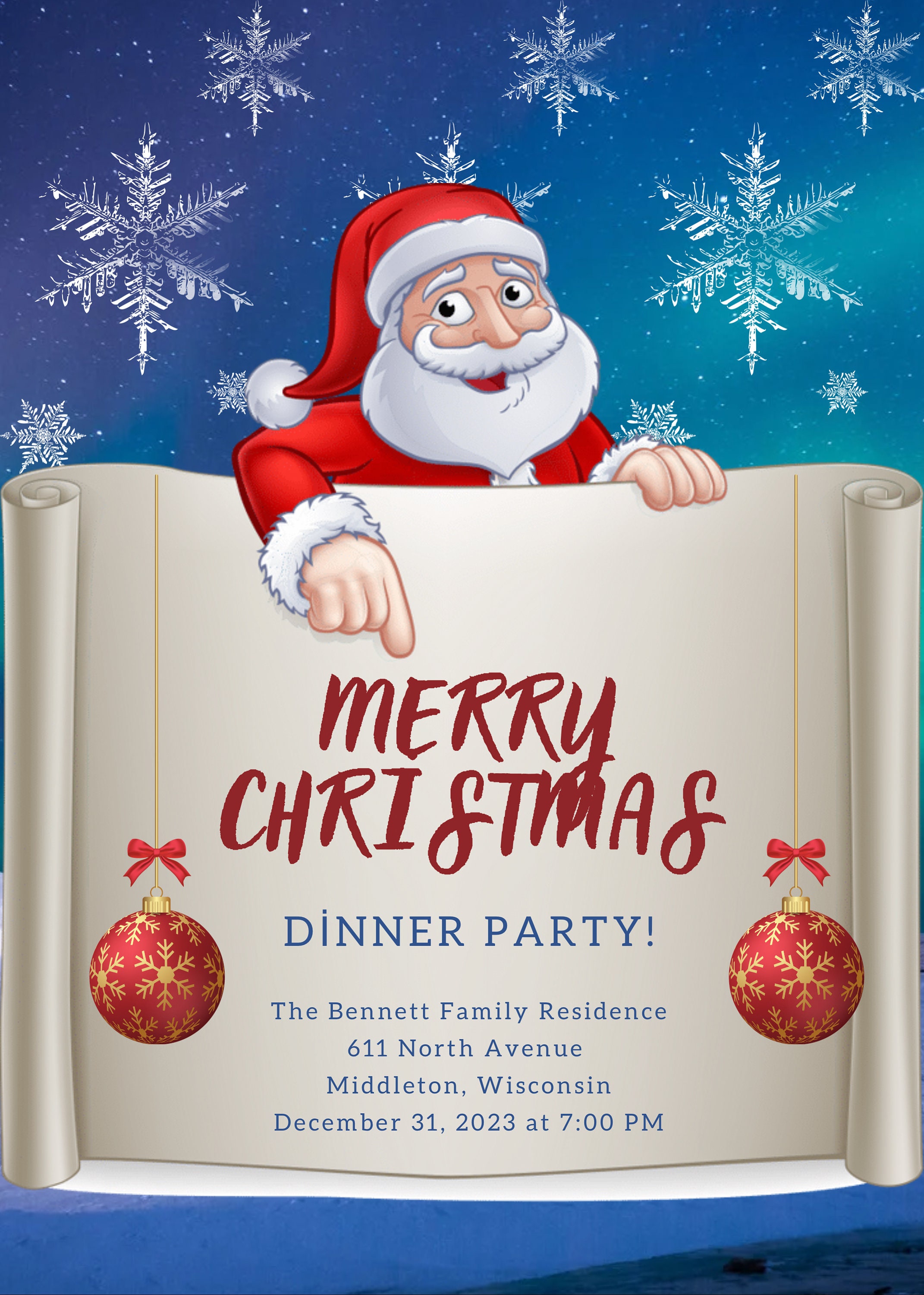 Printable Christmas Card/christmas Invitation/instant Download ...