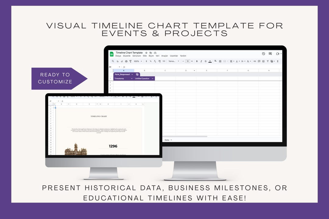 Editable Timeline Chart Google Sheets Template | Project & Event ...