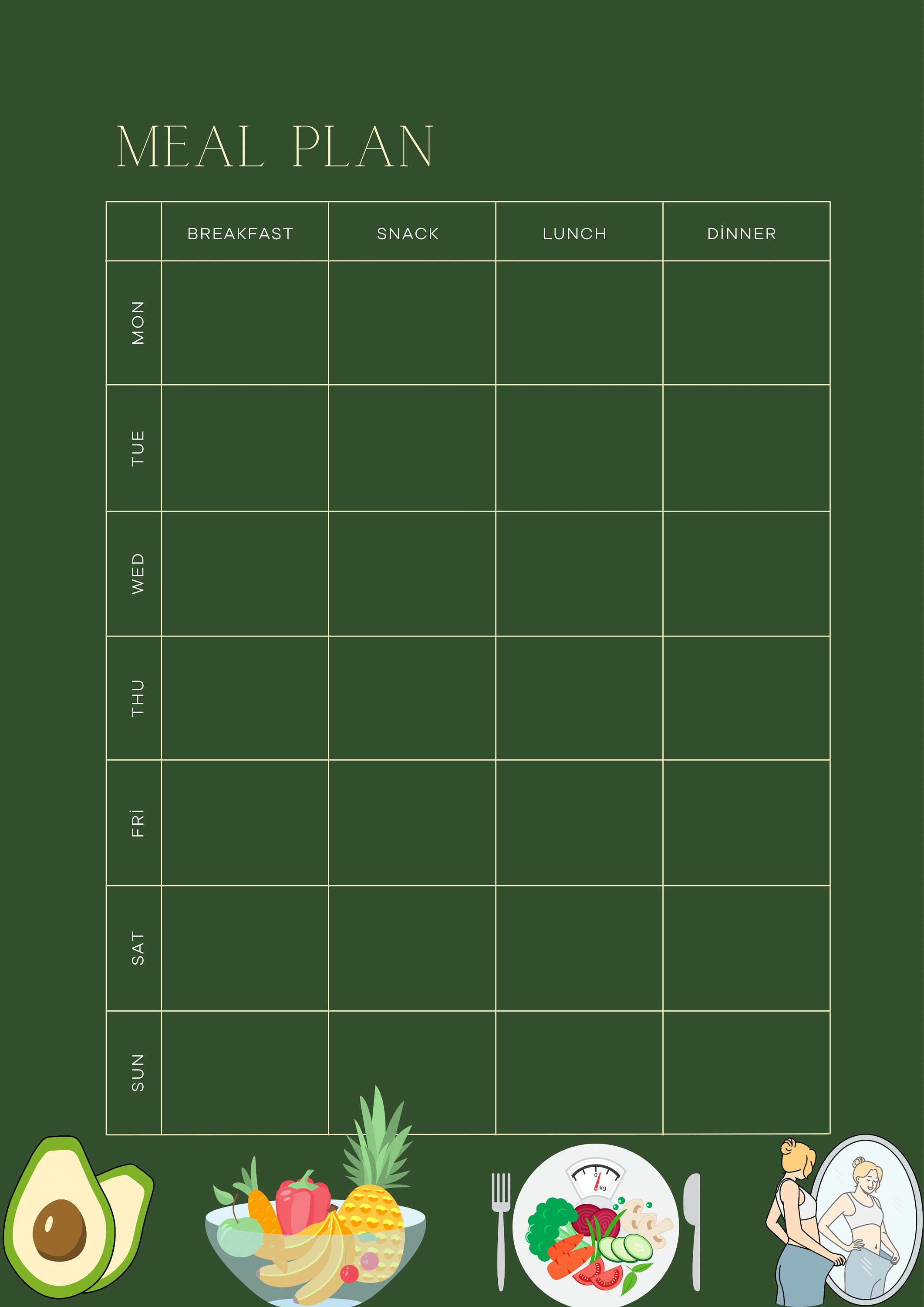 Printable Planner /diet Planner/editable Planner /4 Color Planner ...