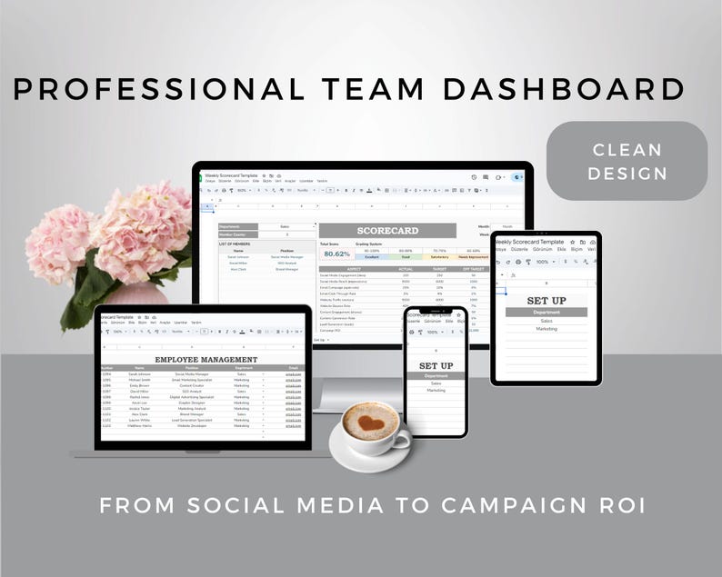 Weekly Employee Scorecard Template | KPI Tracker Google Sheets | Staff ...