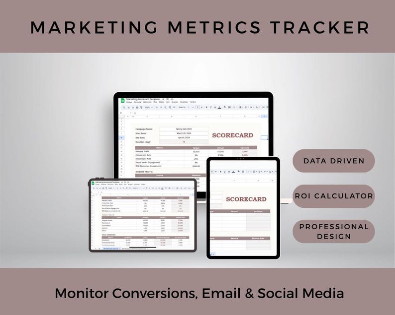 Marketing Scorecard Template | Digital Marketing KPI Tracker | Campaign ...