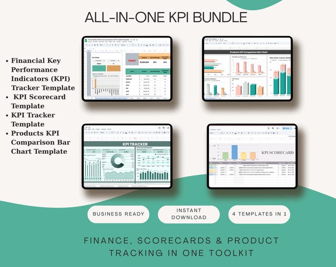 KPI Dashboard Mega Bundle | Finance, Scorecard, Product & Business ...