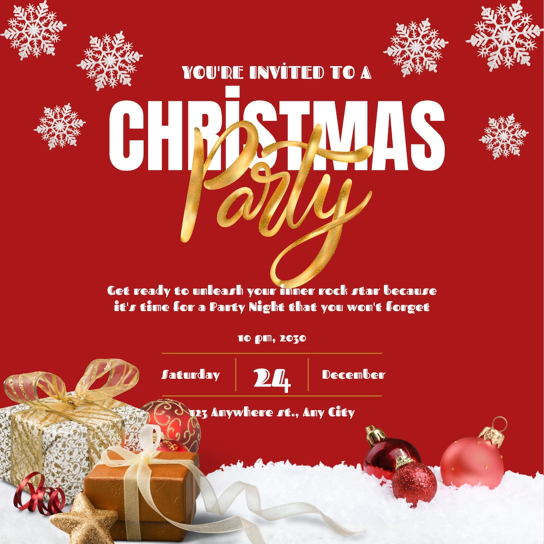 Printable Christmas Invitations/merry Christmas/chritmas Party - Etsy