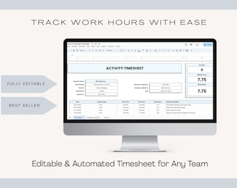 Employee Timesheet Google Sheet Template: Daily Activity & Work Hours ...