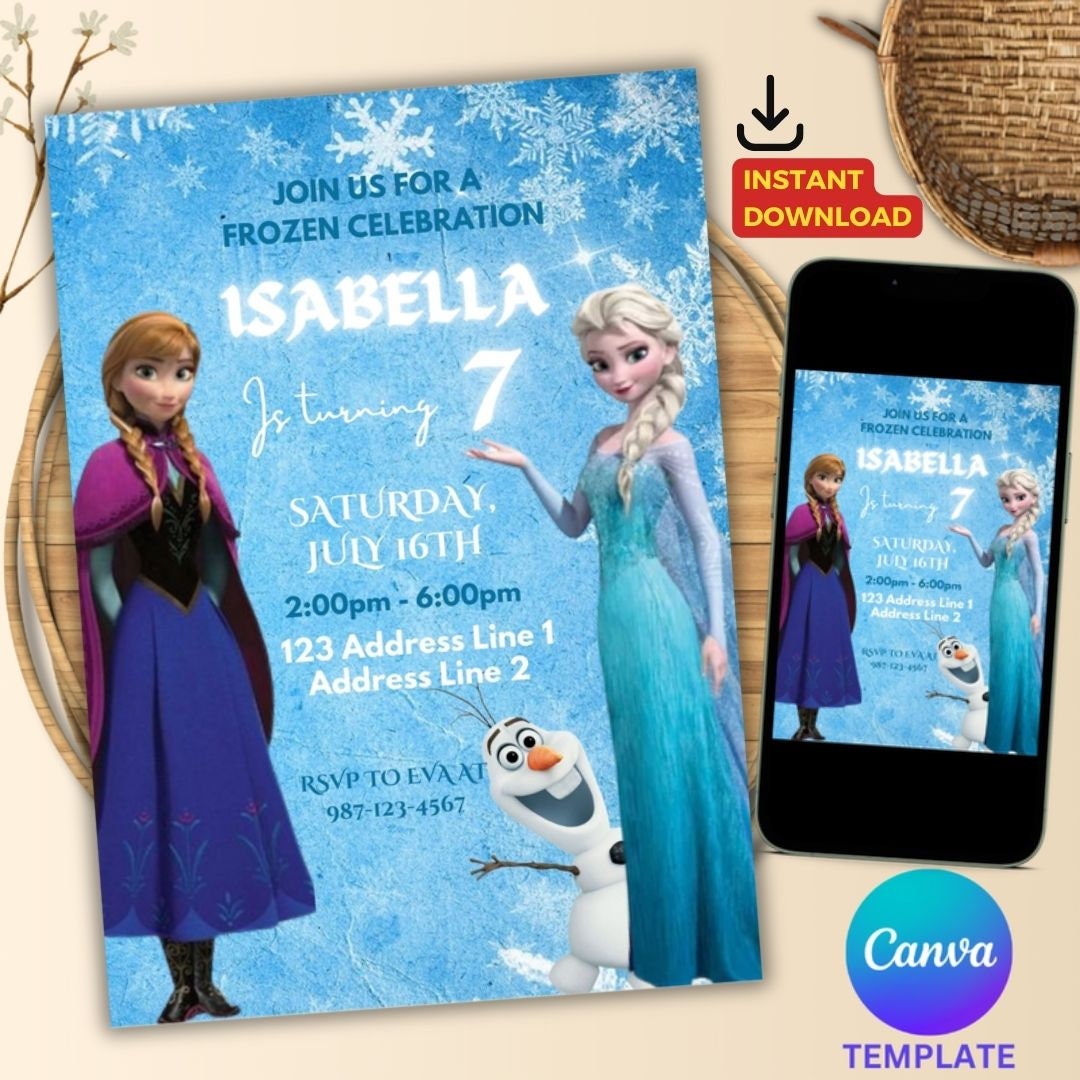 Frozen Birthday Invitation Elsa Birthday Invitation Winter Snow ...