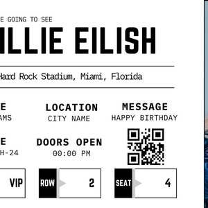 Editable Concert Ticket Template, DIY Event Ticket, Surprise Gift ...