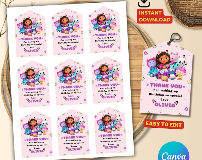 Roblox Party Favor Label Roblox Printable, Roblox Thank You Tag, Roblox ...
