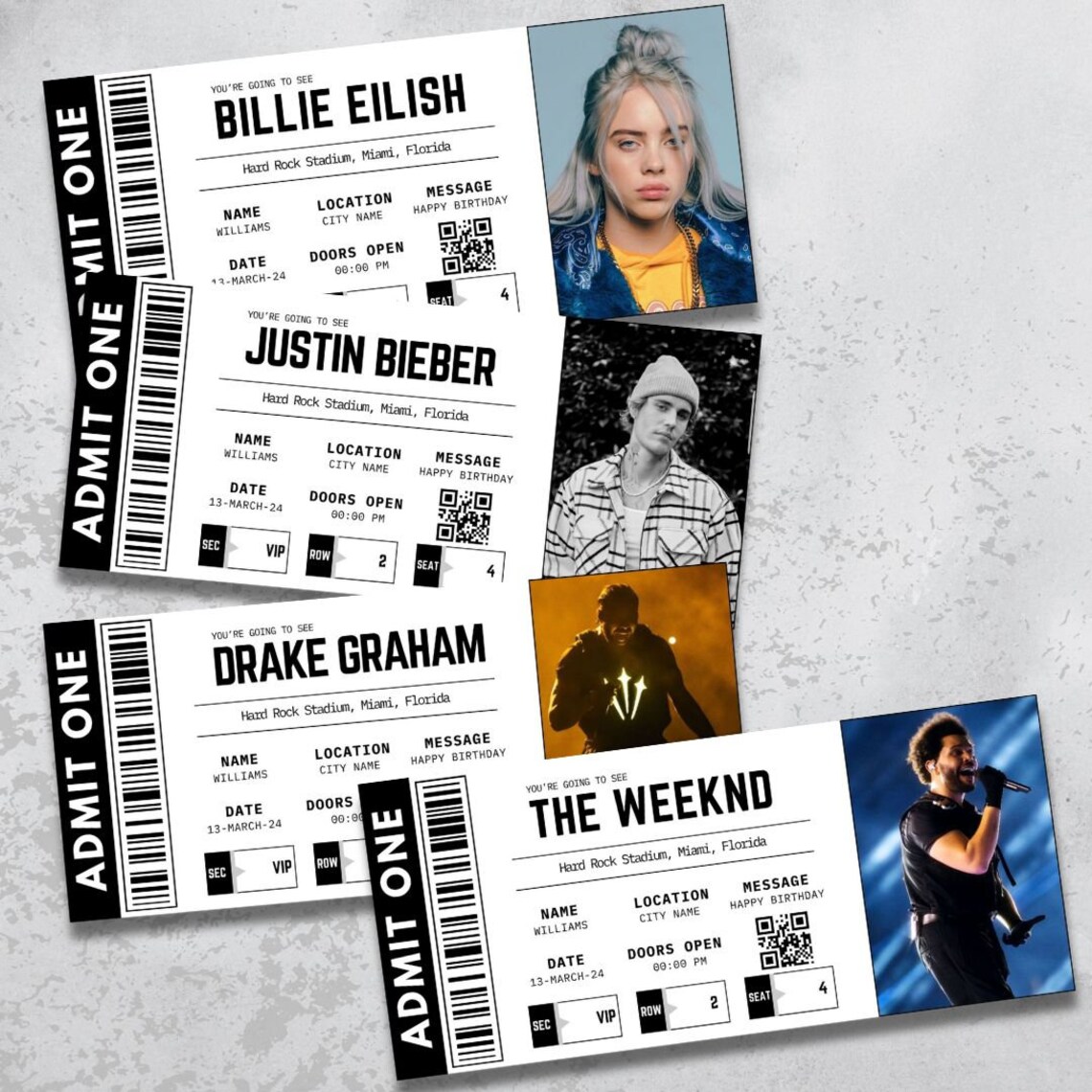 Editable Concert Ticket Template DIY Event Ticket Surprise - Etsy UK