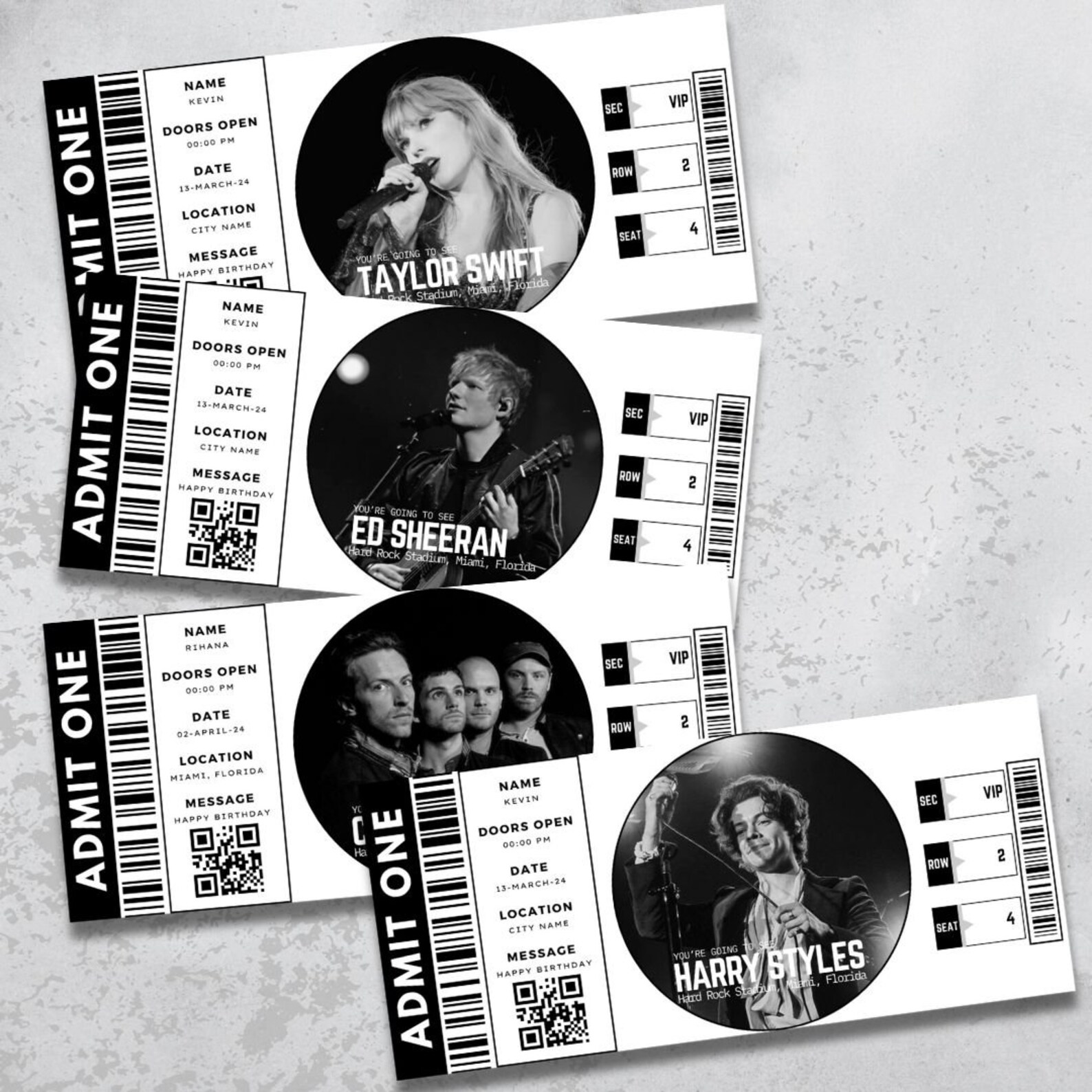 Editable Concert Ticket Template, DIY Event Ticket, Custom Concert ...