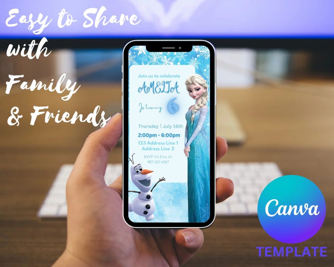Elsa Birthday Invitation Card Frozen Invitation Elsa Frozen - Etsy Canada