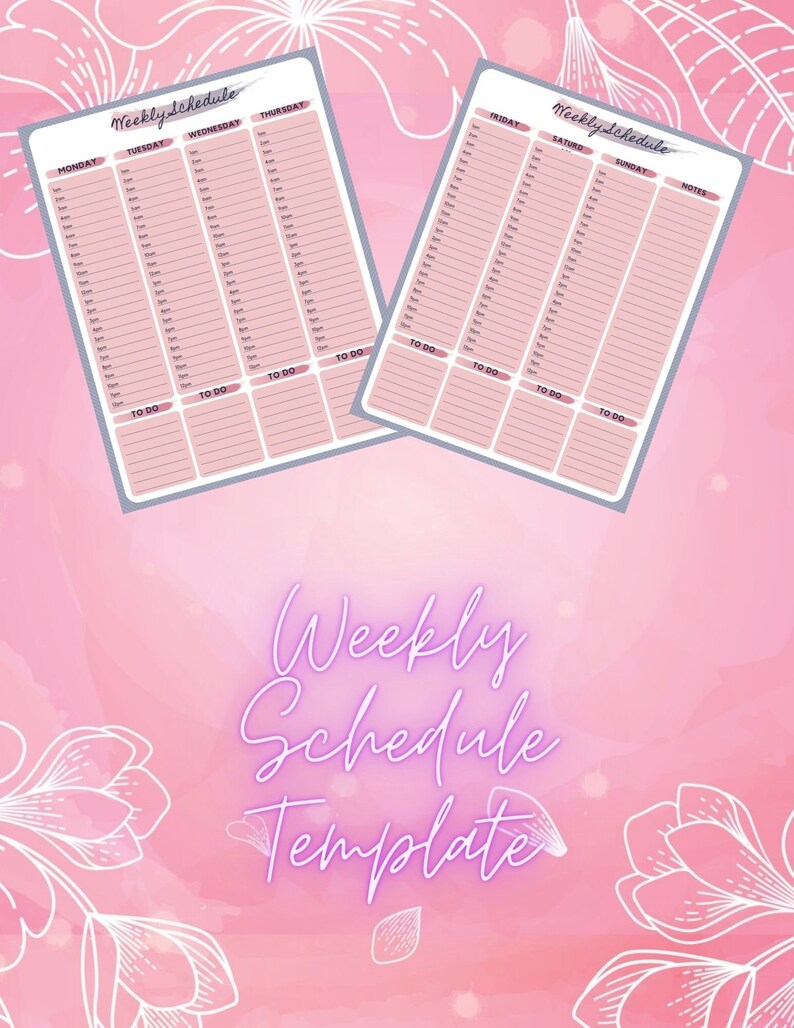 Digital Weekly Schedule Template PDF Digital Planner Ipad - Etsy