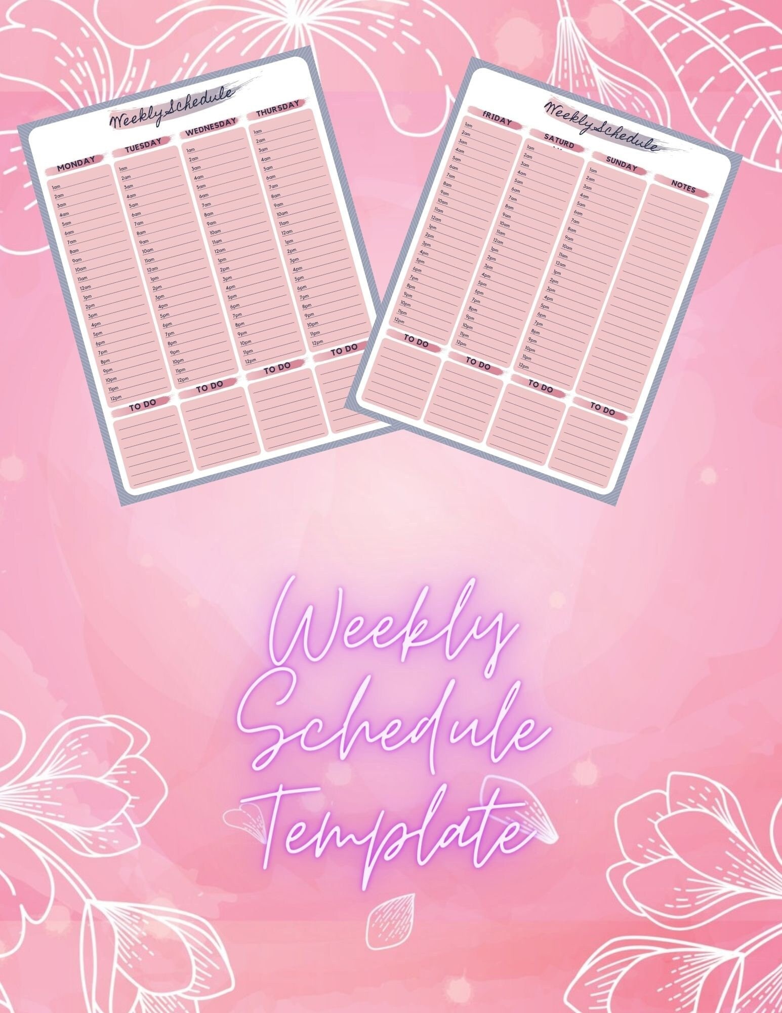 Digital Weekly Schedule Template PDF Digital Planner Ipad - Etsy