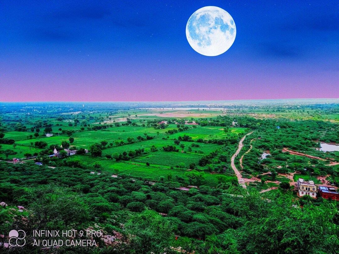 A Village Bathed in Moonlight - Etsy