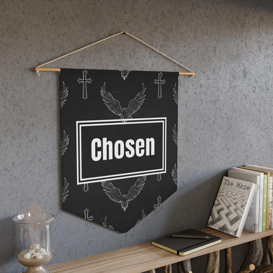 Modern Chosen Wall Pendant - Masculine Christian Banner - Black Eagle ...