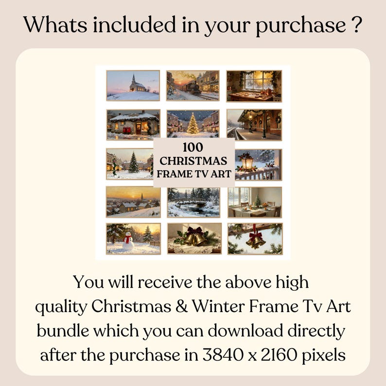 100 Vintage Christmas Frame Tv Art Bundle, Seasonal Holiday Decor ...