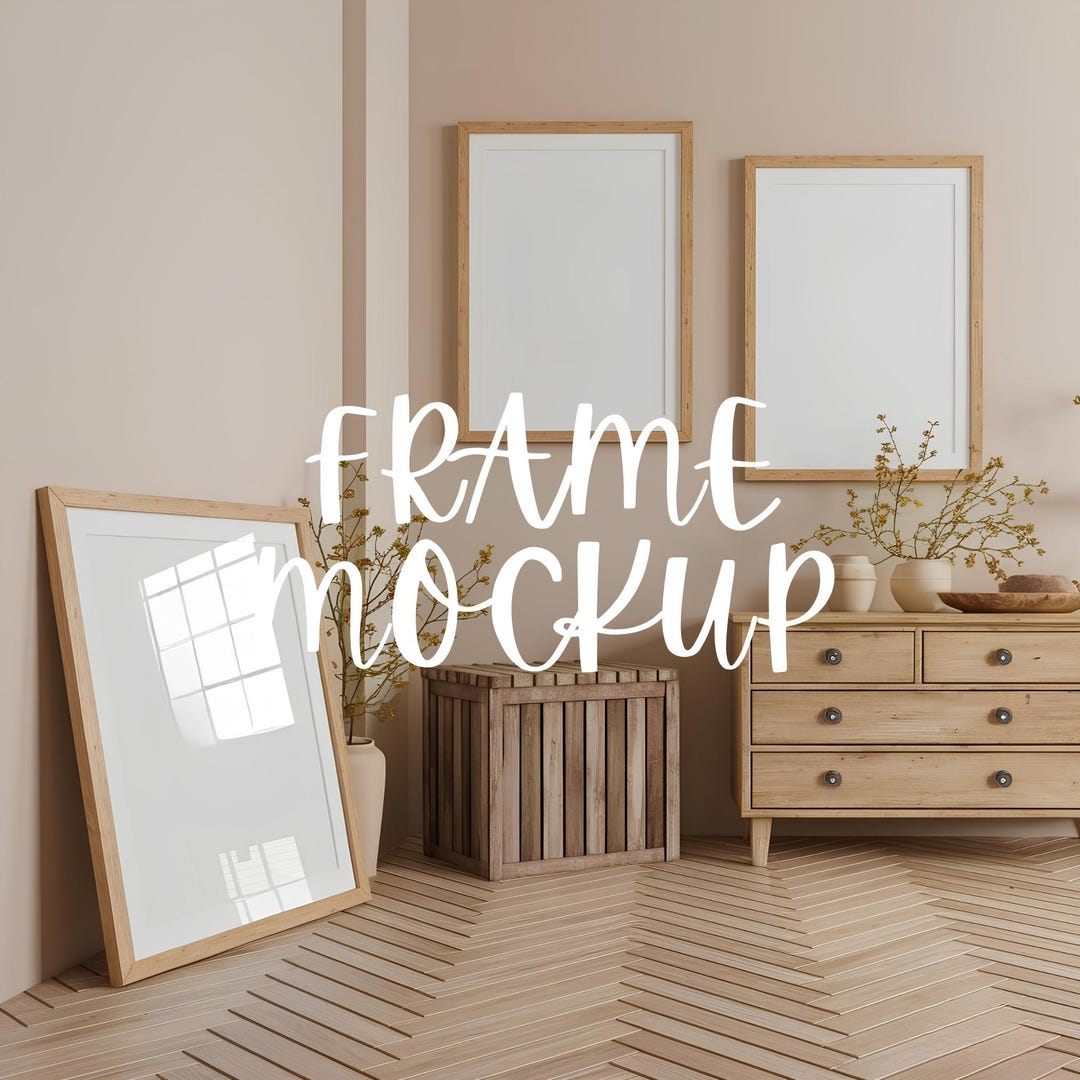 Three Frame Mockups : Home Interior Scene, 3-frame Layout (PSD & JPG ...