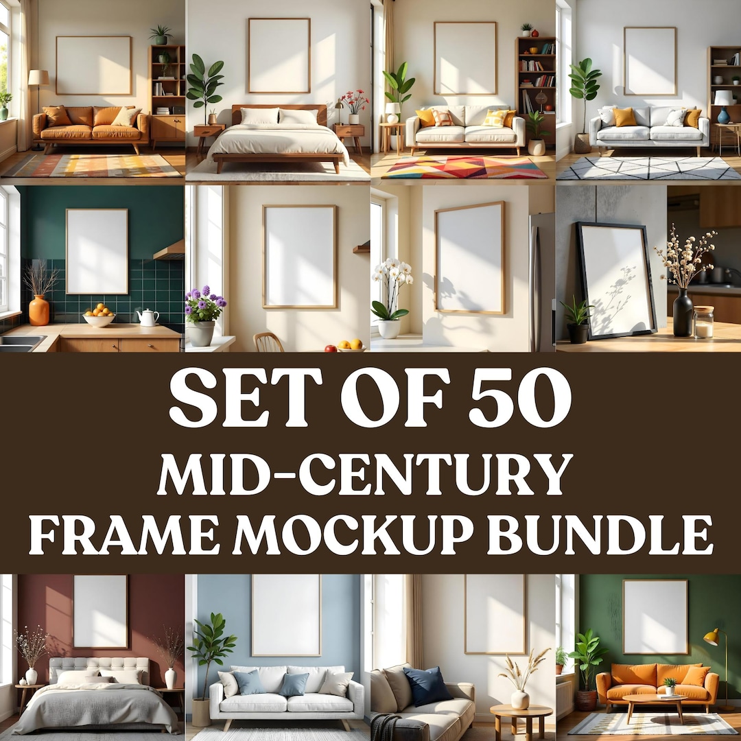 Frames Mockup Bundle Set, Wallart Mockup Bundle, Interior Art Print ...