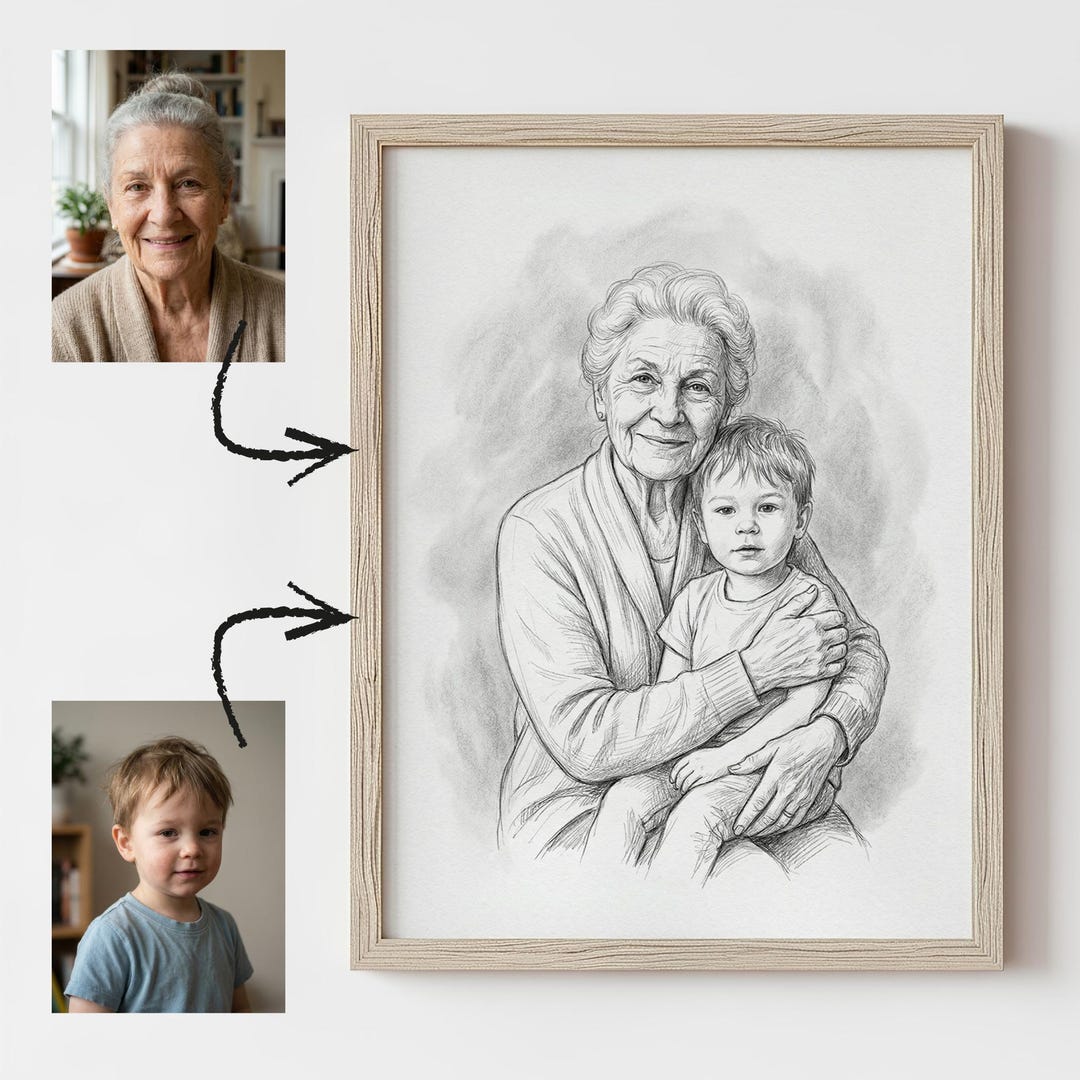 Custom Memorial Portrait : Add Deceased Loved One to Photo ...
