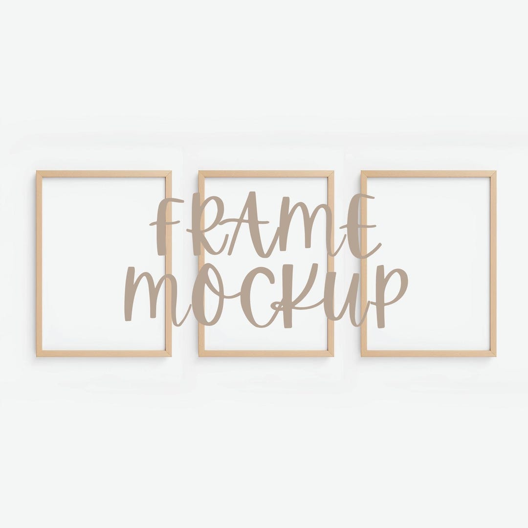 Three Frame Mockup: Home Interior Scene, Minimalist 3-framed Mockup ...