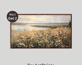 Spring Wildflower Field, Samsung Frame TV Art, Flower Meadow, Country ...