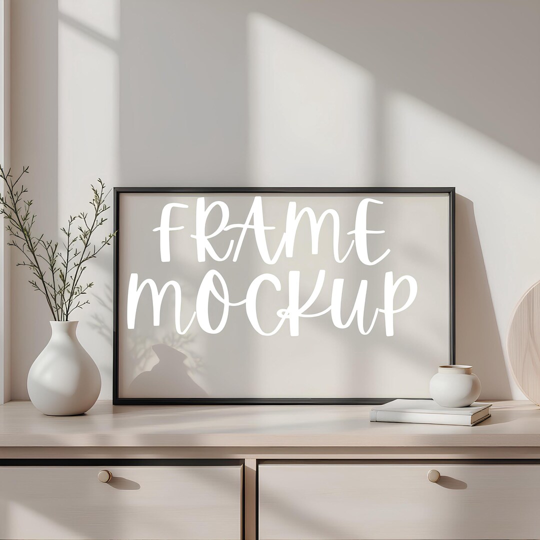 Horizontal Frame Mockup : Home Interior Scene, Landscape Frame Template ...