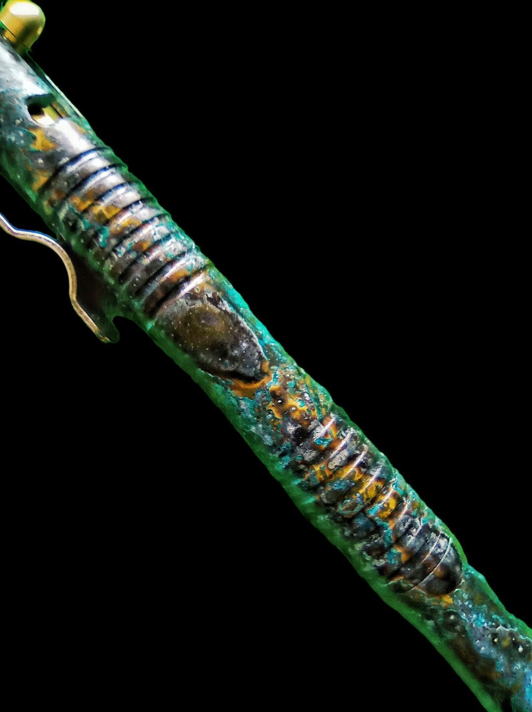 EDC Bolt Action Brass Pen With Shipwreck Patina -large Inkpen Ballpen ...