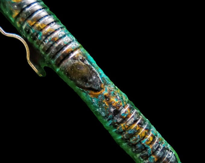 EDC Bolt Action Brass Pen With Shipwreck Patina -large Inkpen Ballpen ...