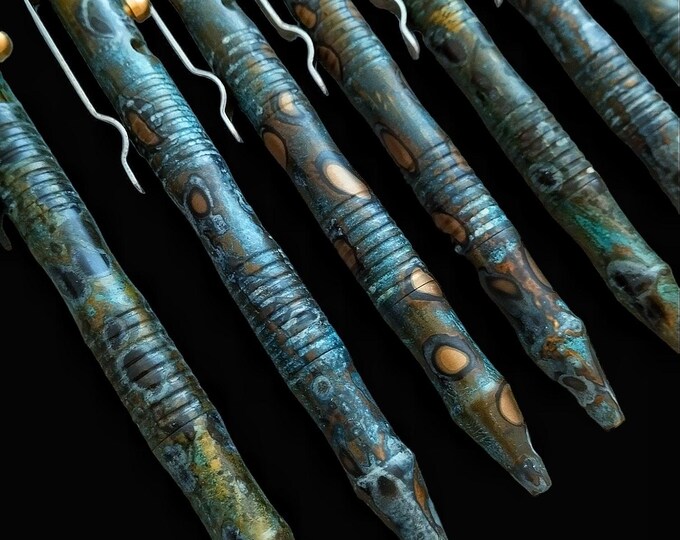 EDC Bolt Action Brass Pen With Shipwreck Patina large Inkpen Ballpen - Etsy