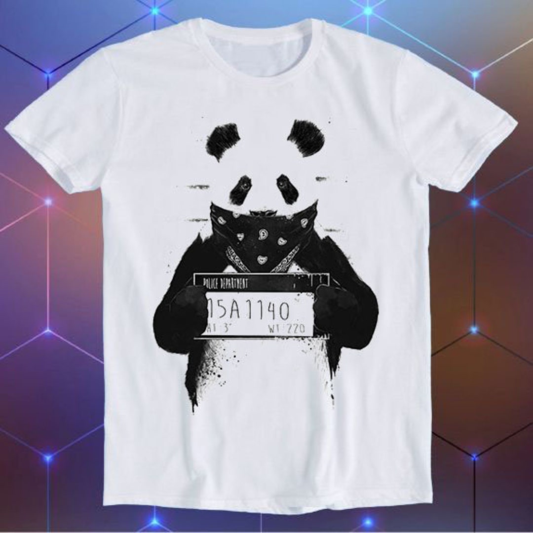 Gangsta Panda Bear Prison Mugshot Meme Unisex Gamer Cult Movie Music ...