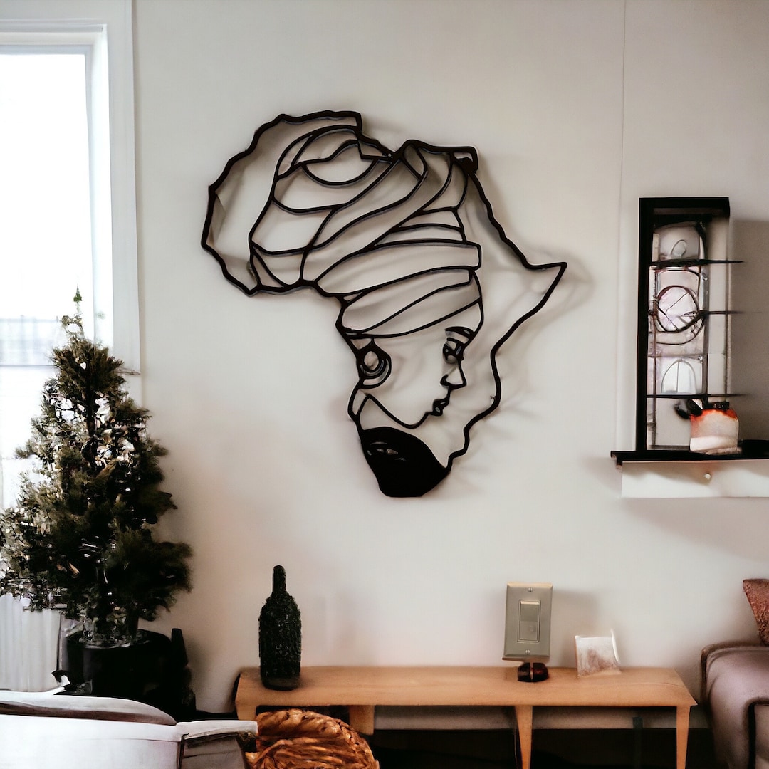 African Woman Map - Etsy