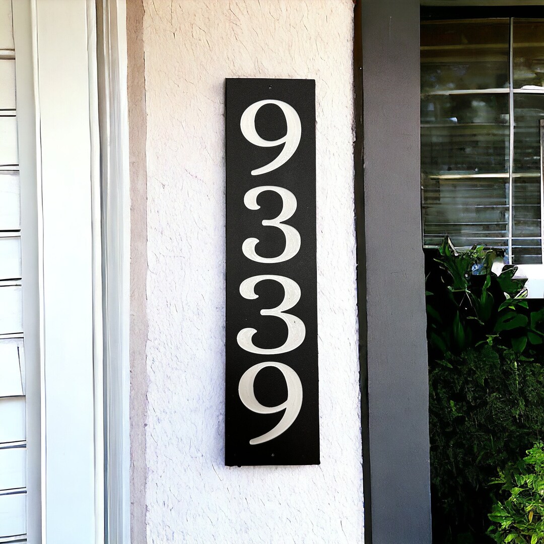 House Number Sign, Vertical Address Numbers, House Number Plaque ...