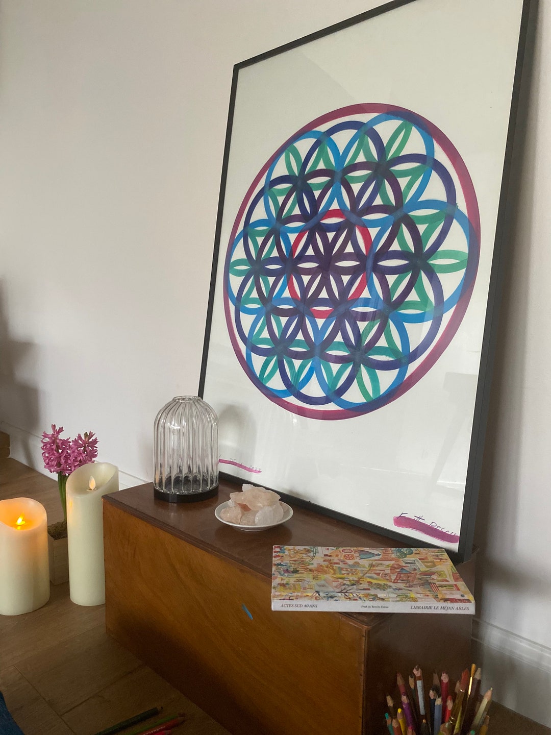 Multicolored Flower of Life 50x70cm Original Drawing - Etsy