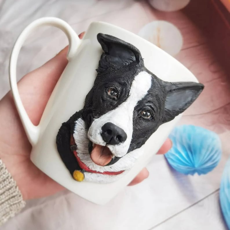 Custom Pet Mug - Personalized Polymer Clay Dog Mug - 3d Portrait ...
