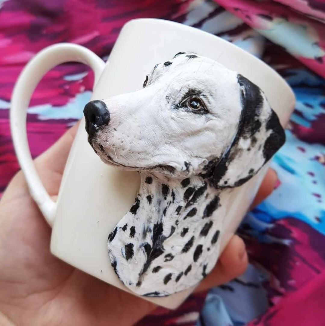 Custom Pet Mug Personalized Polymer Clay Dog Mug 3d Portrait Custom Pet ...