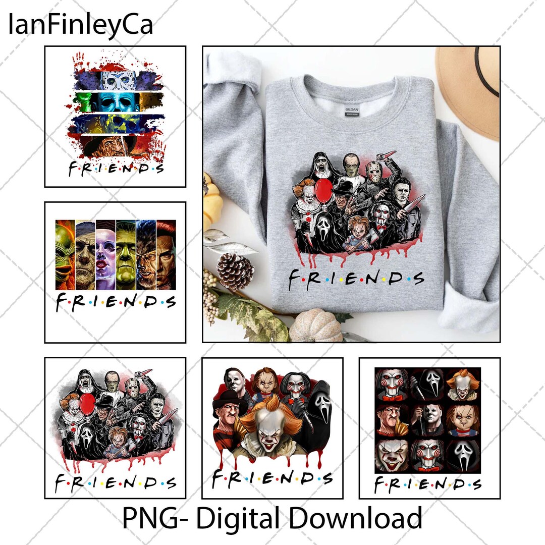 Horror Characters Friends Bundle Png, Horror Friends Png, Halloween ...